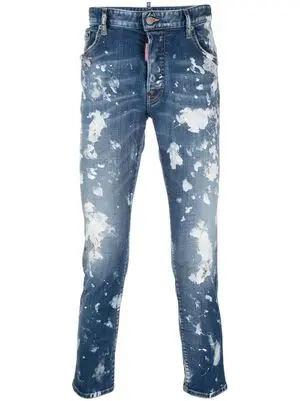 Dsquared2 Paint Splattered Distressed Slim Jeans