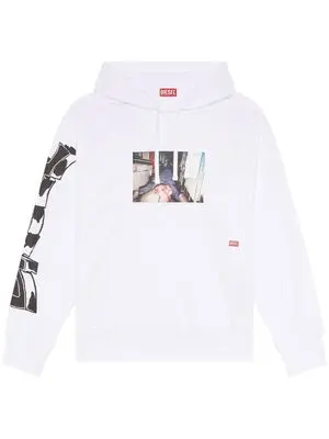 DIESEL® S-macs-l3 Cotton Hoodie With Graphic Prints