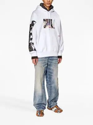 DIESEL® S-macs-l3 Cotton Hoodie With Graphic Prints
