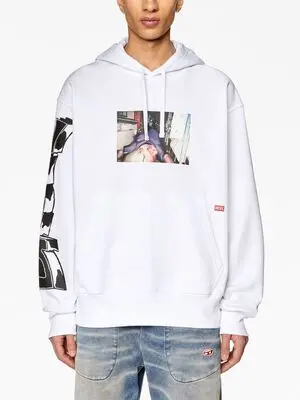 DIESEL® S-macs-l3 Cotton Hoodie With Graphic Prints