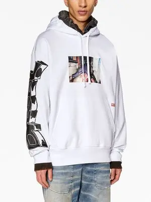DIESEL® S-macs-l3 Cotton Hoodie With Graphic Prints