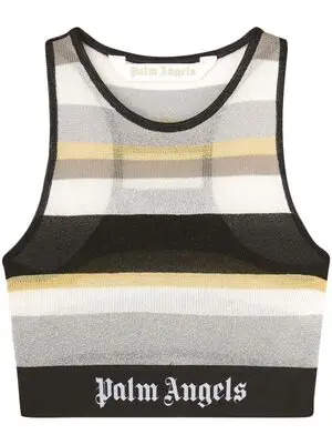 Palm Angels Striped Performance Tops For Women