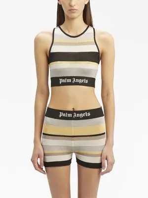 Palm Angels Striped Lurex-detailing Crop Top