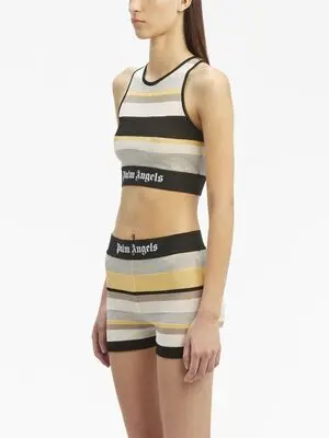 Palm Angels Striped Lurex-detailing Crop Top