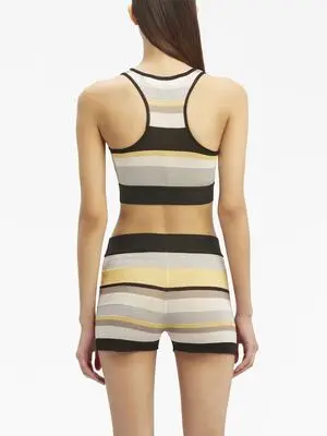 Palm Angels Striped Lurex-detailing Crop Top