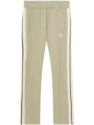 Palm Angels Monogram-embroidered Striped Track Pants - Grey