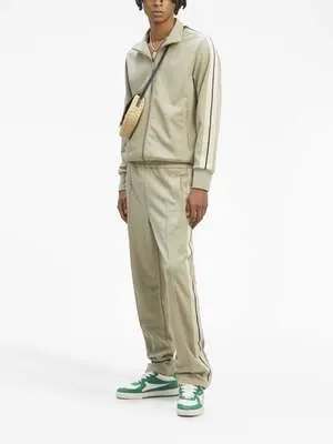 Palm Angels Monogram-embroidered Striped Track Pants - Grey