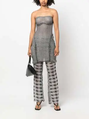ISA BOULDER Check-pattern Knit Trousers