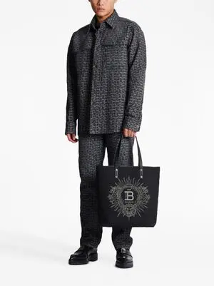 Balmain Embroidered-logo Tote Bag