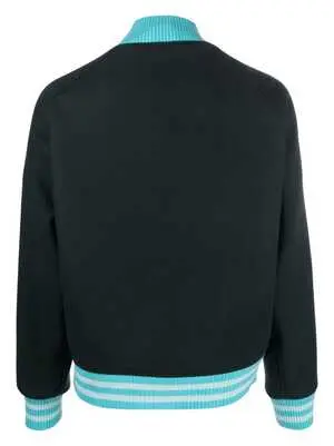 AWAKE NY Logo-print Wool-blend Bomber Jacket - Blue