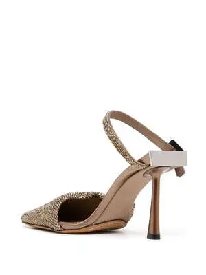 Benedetta Bruzziches Elena 95mm Crystal Mesh Mules