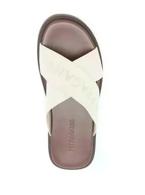 FERRAGAMO Crossover Logo-strap Sandals