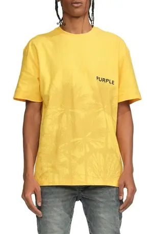 PURPLE BRAND Palm Tree Cotton Graphic T-shirt
