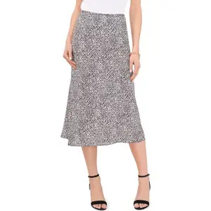 Chaus Print Bias Cut Midi Skirt - Black/white