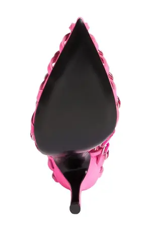 Attico Grid Crystal Embellished Pointed Toe Pump
