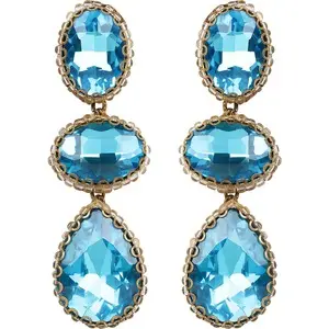 Deepa Gurnani Hadlee Drop Earrings - Aqua