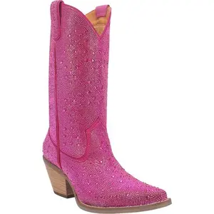 DINGO Rhinestone Western Boots - Fuchsia