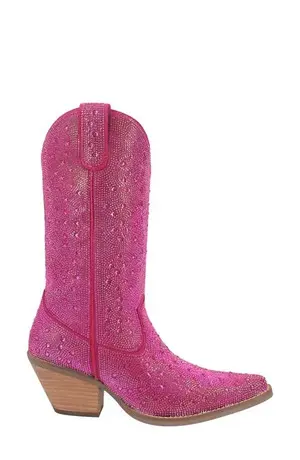 DINGO Rhinestone Western Boots - Fuchsia