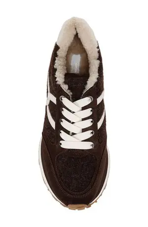 Veronica Beard Valentina Shearling-lined Sneakers - Espresso