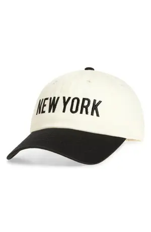 American Needle New York Cotton Baseball Cap - Ivory/black