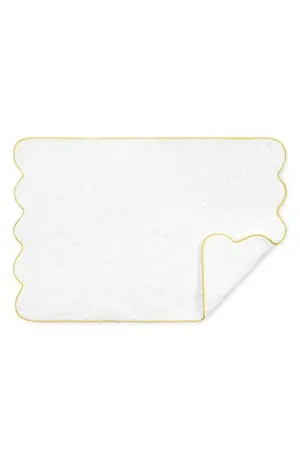 MATOUK Cairo Scallop Quilted Tub Mat Lemon
