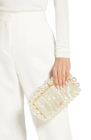 Cult Gaia Eos Beaded Acrylic Box Clutch
