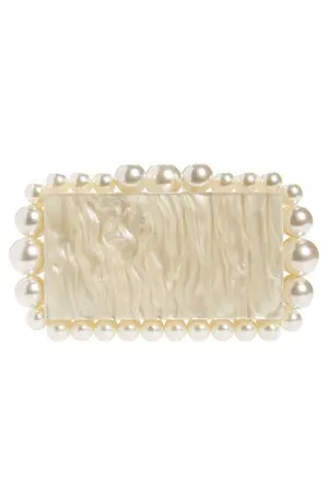 Cult Gaia Eos Beaded Acrylic Box Clutch