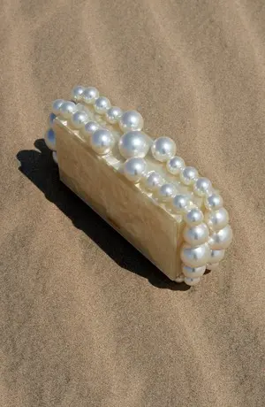 Cult Gaia Eos Beaded Acrylic Box Clutch