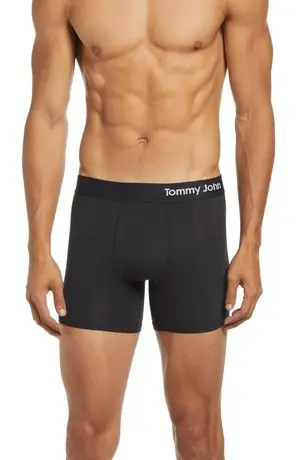 Tommy John 4-inch Cool Cotton Boxer Briefs Black