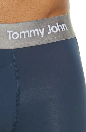 Tommy John 4-inch Cool Cotton Boxer Briefs - Navy/ Scarlet Ibis