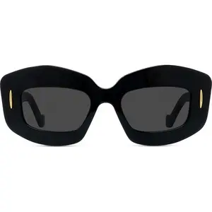 Loewe Silver Screen 49mm Rectangular Sunglasses - Black