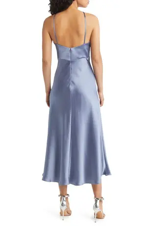 Amsale Halter Satin Cocktail Dress