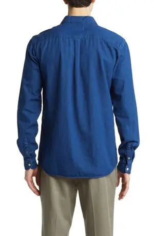 FRAME Cotton & Linen Chambray Button-up Shirt