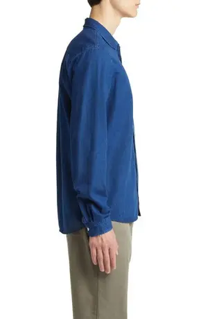 FRAME Cotton & Linen Chambray Button-up Shirt