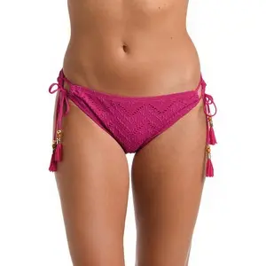 La Blanca Salt Side Tie Hipster Bikini Bottoms - Magenta