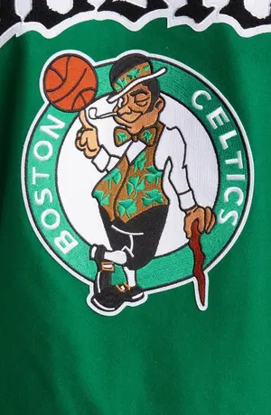 JEFF HAMILTON Boston Celtics Block Letter Wool Blend Varsity Jacket