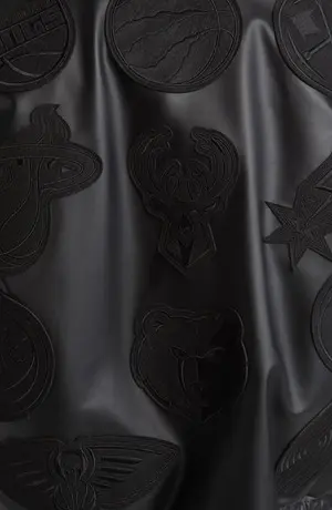 JEFF HAMILTON Nba Collage Faux Leather Jacket