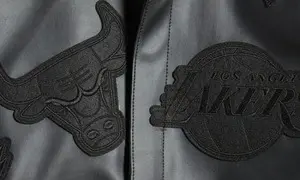 JEFF HAMILTON Nba Collage Faux Leather Jacket