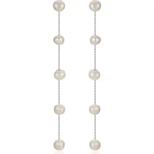 Ettika Ettika Freshwater Pearl Drop Earrings Silver