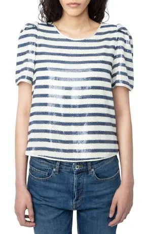 Zadig&Voltaire Sequin Stripe Top Judo