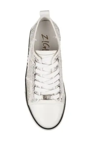 ZIGI Koralay Rhinestone Platform Sneakers - White Canvas
