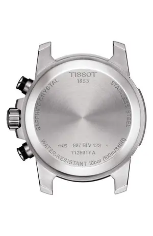 TISSOT Supersport Chronograph Leather Strap Watch - Black/silver