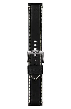 TISSOT Supersport Chronograph Leather Strap Watch - Black/silver