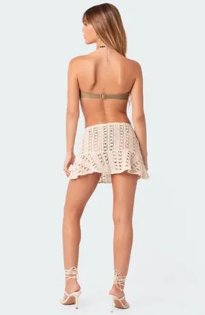 EDIKTED Violet Crochet Cover-up Miniskirt