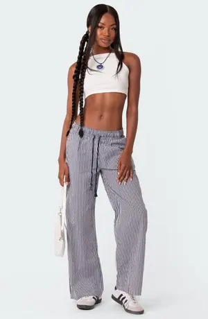 EDIKTED Seaside Stripe Wide Leg Pants