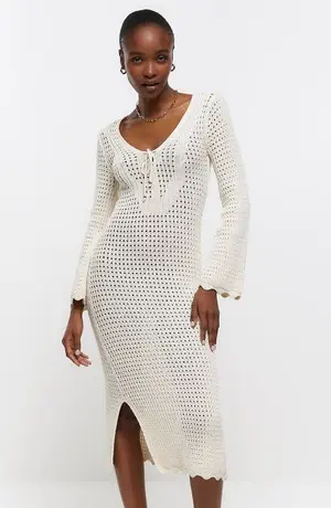 RIVER ISLAND Crochet Cover-up Maxi Dress