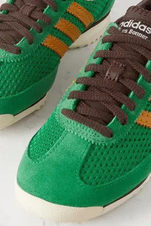 adidas gazelle silver green womens ADIDAS x WALES SL72 Size 9.5 Green & Brown Leather Lace Up Sneakers – Sui  Generis Designer Consignment main image 1