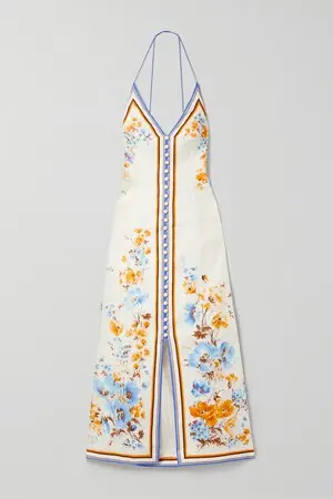 Zimmermann Halcyon Printed Linen Midi Dress In Cream - 30% Off |  Editorialist