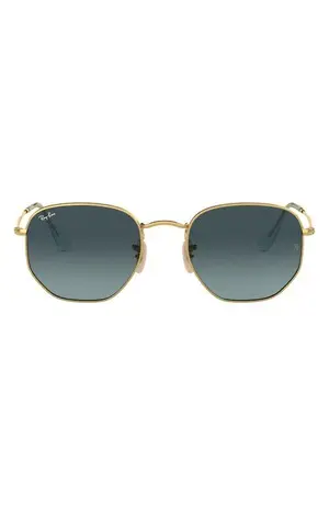 Ray-ban Ray-Ban 54mm Hexagonal Sunglasses Blue Grey