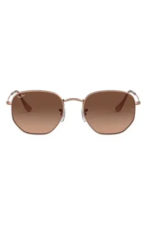 Ray-ban 54mm Hexagonal Sunglasses - Copper
